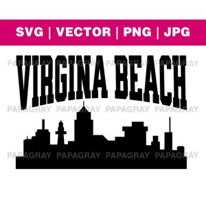 Virginia, Beach Skyline SVG | Digital Download | Virginia Cityscape ...