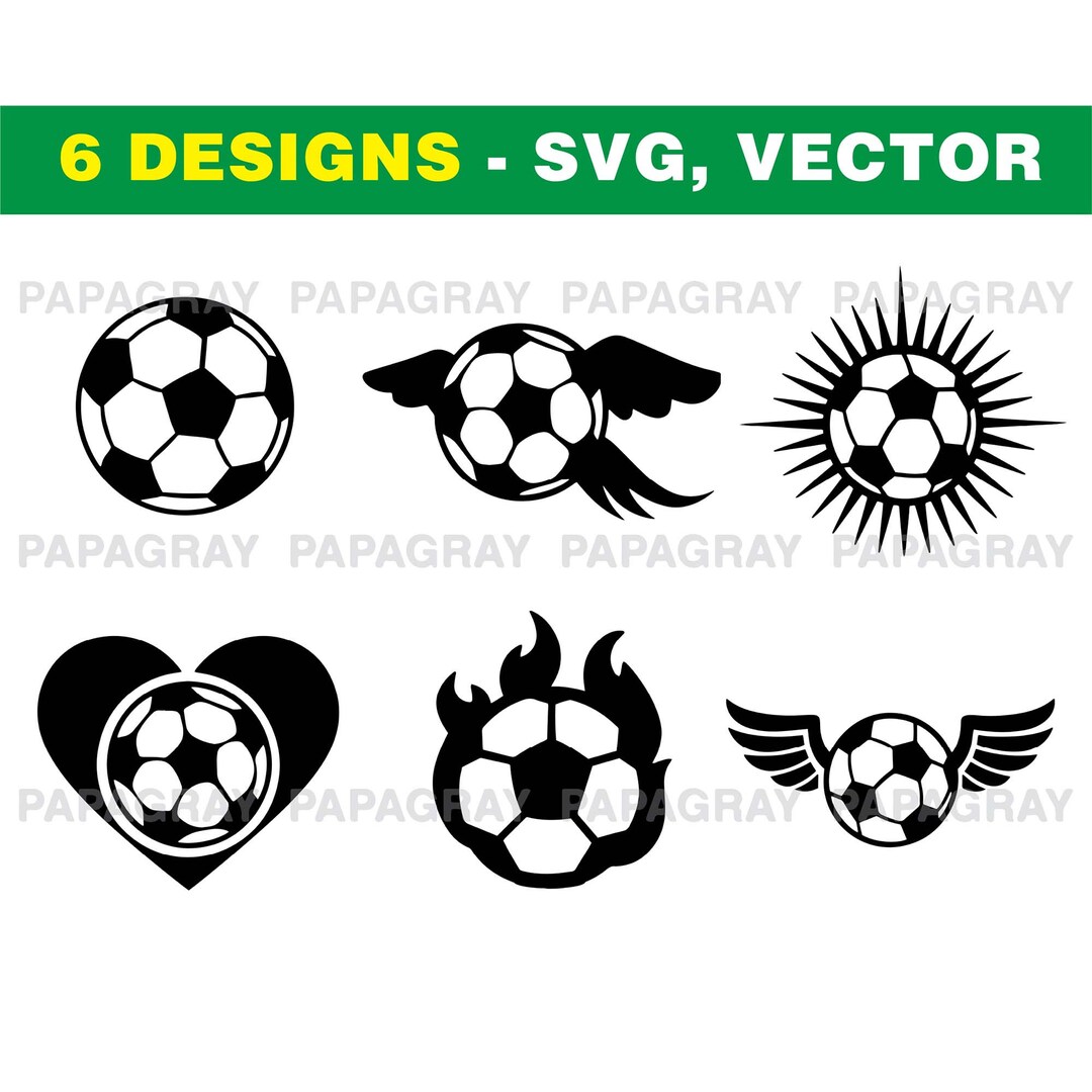 Soccer Icons SVG Vector Set: 6 Football Designs (digital Download) - Etsy