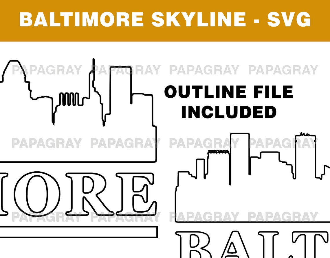 Baltimore Skyline SVG Digital Download Baltimore SVG - Etsy