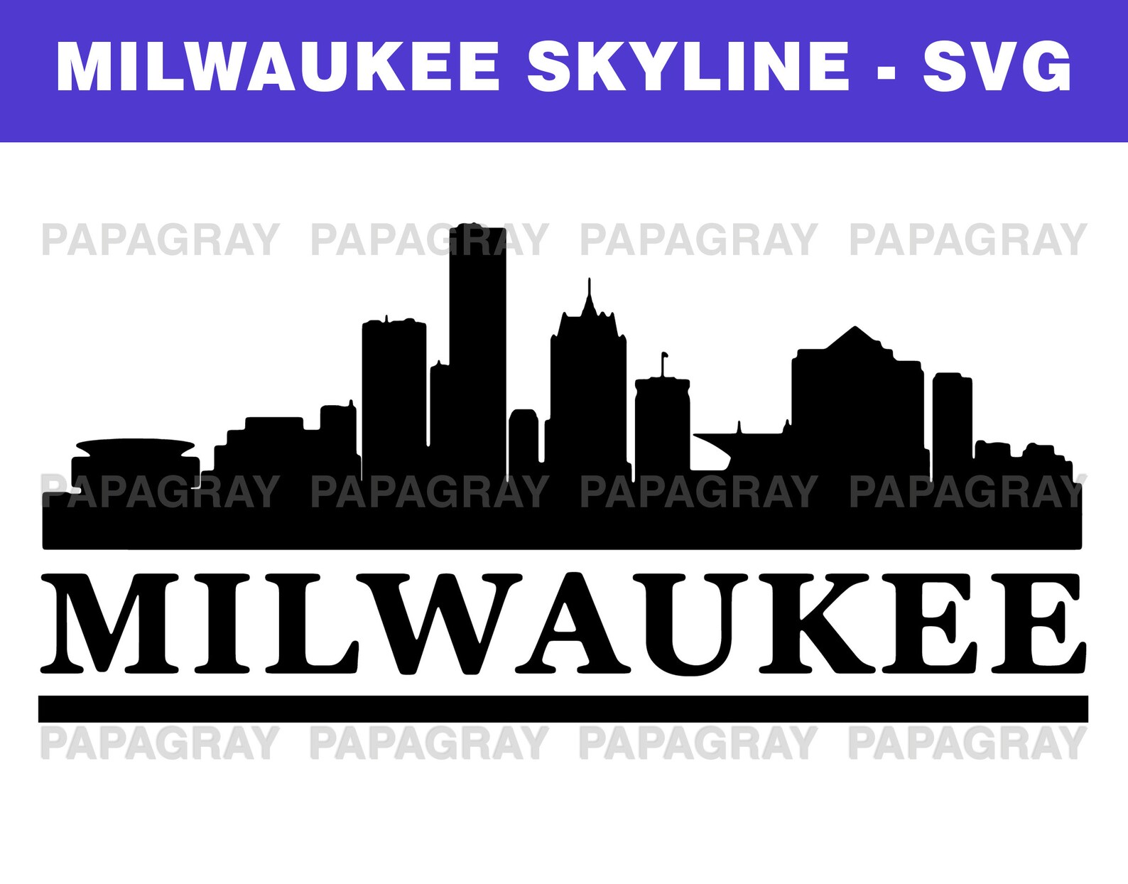 Milwaukee Skyline SVG Digital Download Milwaukee SVG | Etsy