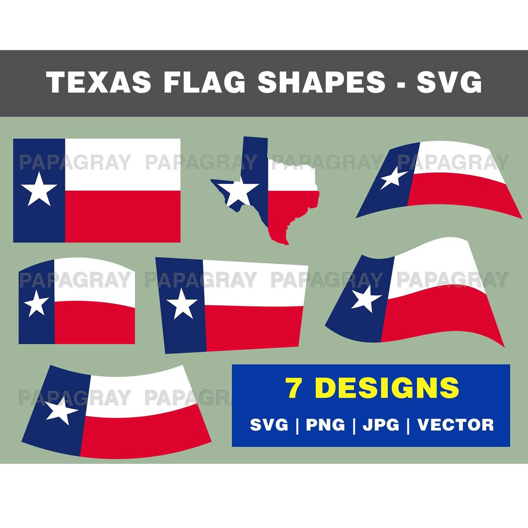 Texas Flag Shapes SVG Graphic - 7 Designs | Digital Download | Texas ...