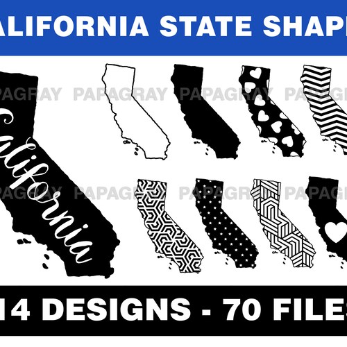 California SVG California Shape State California Silhouette | Etsy