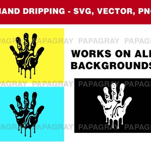 Handprint Dripping SVG Bundle 8 Designs Digital Download Paint Vector ...