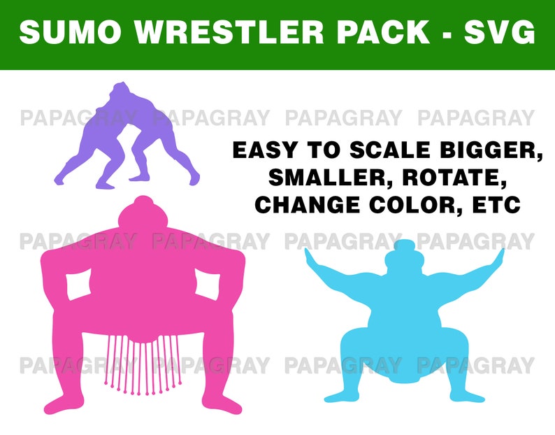 Sumo Wrestler Silhouette Pack 8 Designs Digital Download - Etsy