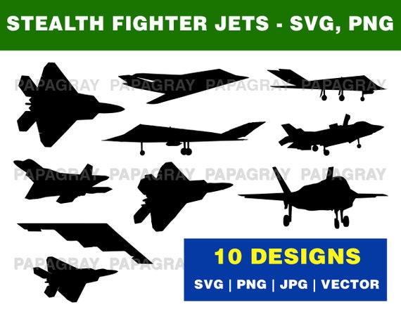Stealth Fighter Jet SVG Pack 10 Designs Digital Download - Etsy