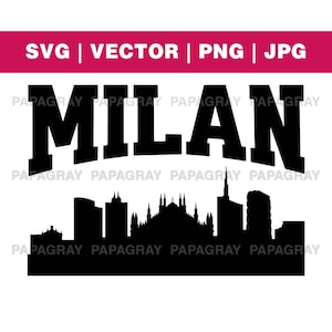 Milan Skyline Silhouette SVG | Digital Download | Vector Skyline ...