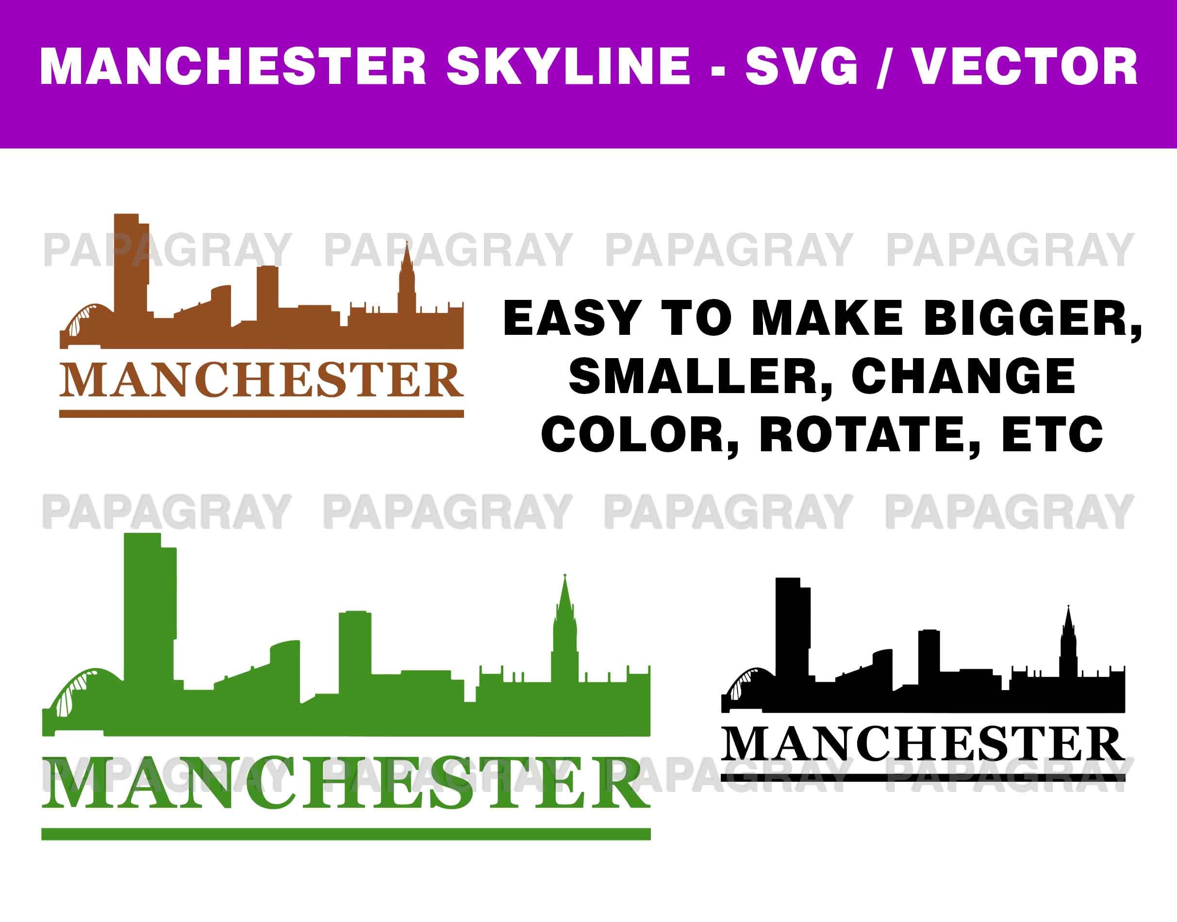 Manchester Skyline SVG Digital Download Manchester SVG | Etsy