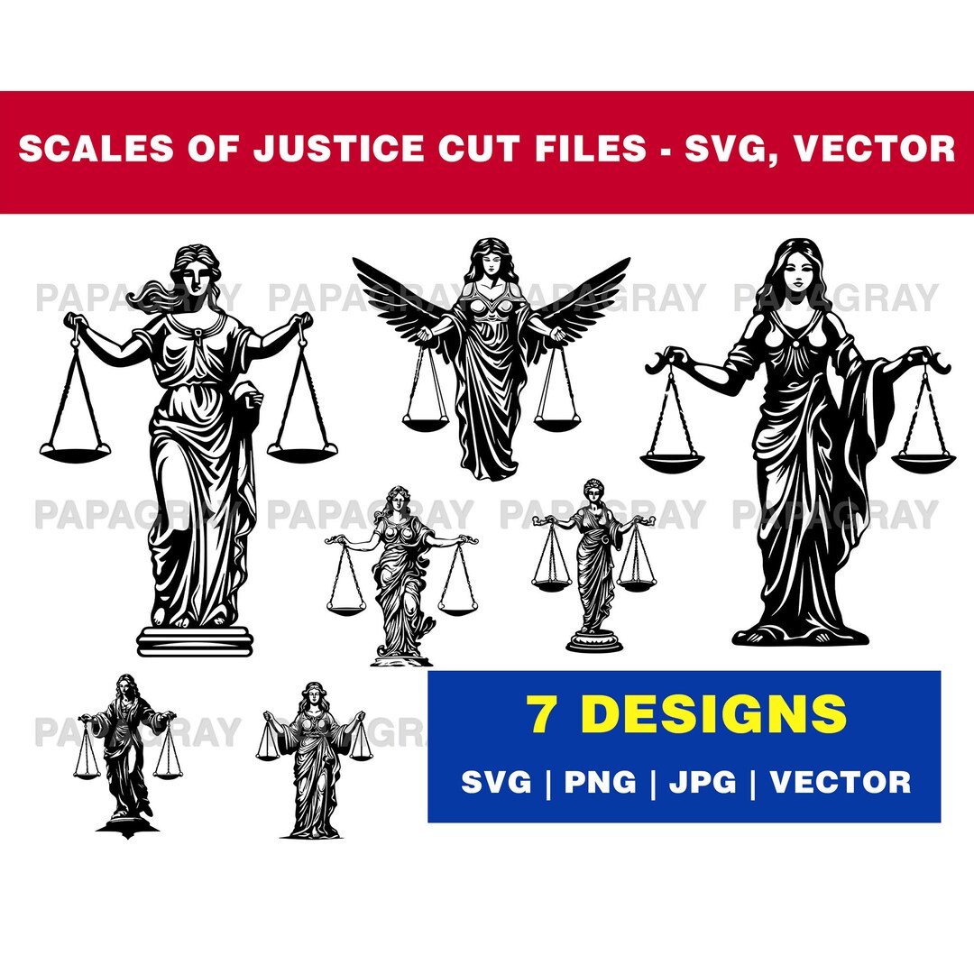 Scales of Justice SVG Cut Files - 7 Designs | Digital Download | Legal ...