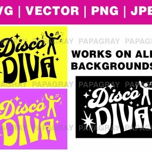 Disco Diva SVG Digital Download Dance Clipart, Disco Silhouette Design ...
