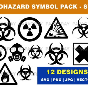 Biohazard SVG Silhouette Pack 12 Designs Digital Download | Etsy