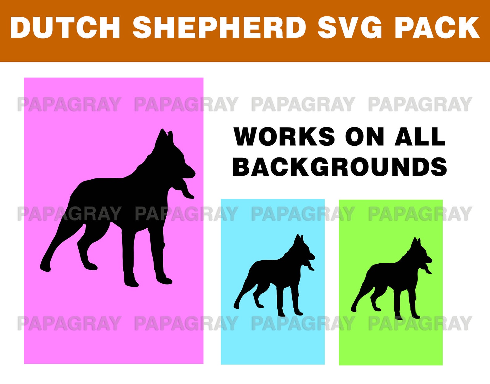 Dutch Shepherd Dog Silhouette Pack - 5 Designs | Digital Download ...