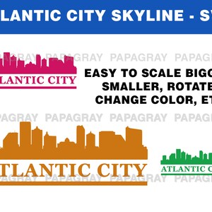 Atlantic City Skyline SVG | Digital Download | Atlantic City SVG ...
