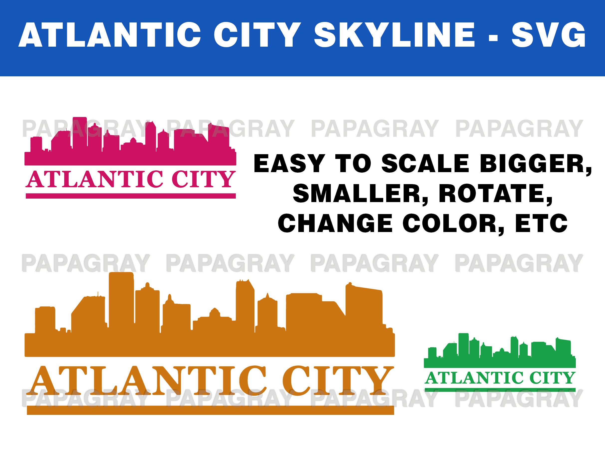 Atlantic City Skyline SVG Digital Download Atlantic City | Etsy