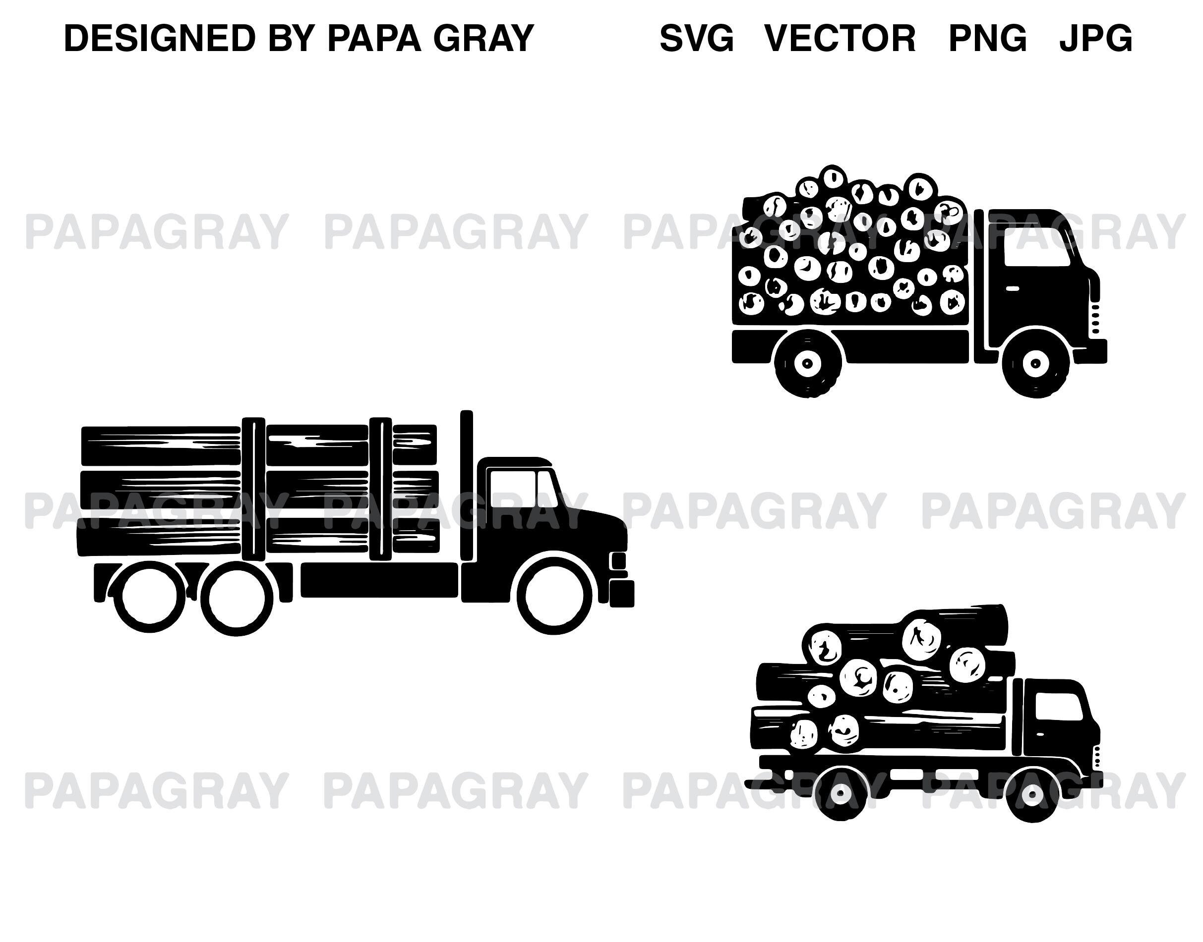 Log Trucks SVG Vector Bundle - 6 Designs | Digital Download | Logging ...