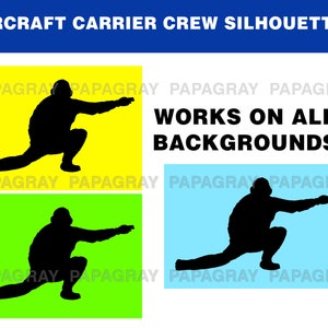 Aircraft Carrier Ground Crew Silhouette Pack - 11 Designs | Digital ...