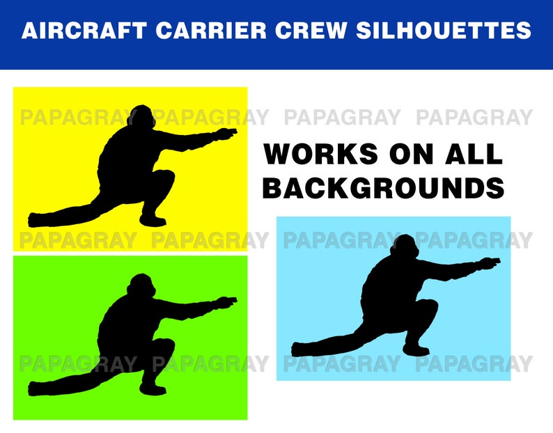 Aircraft Carrier Ground Crew Silhouette Pack 11 Designs - Etsy