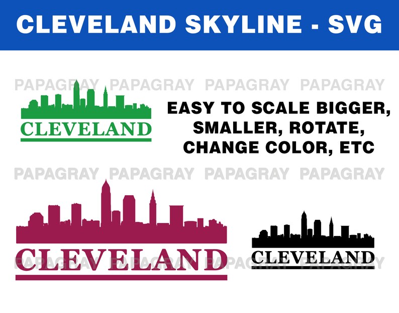 Cleveland Skyline SVG Digital Download Cleveland SVG | Etsy