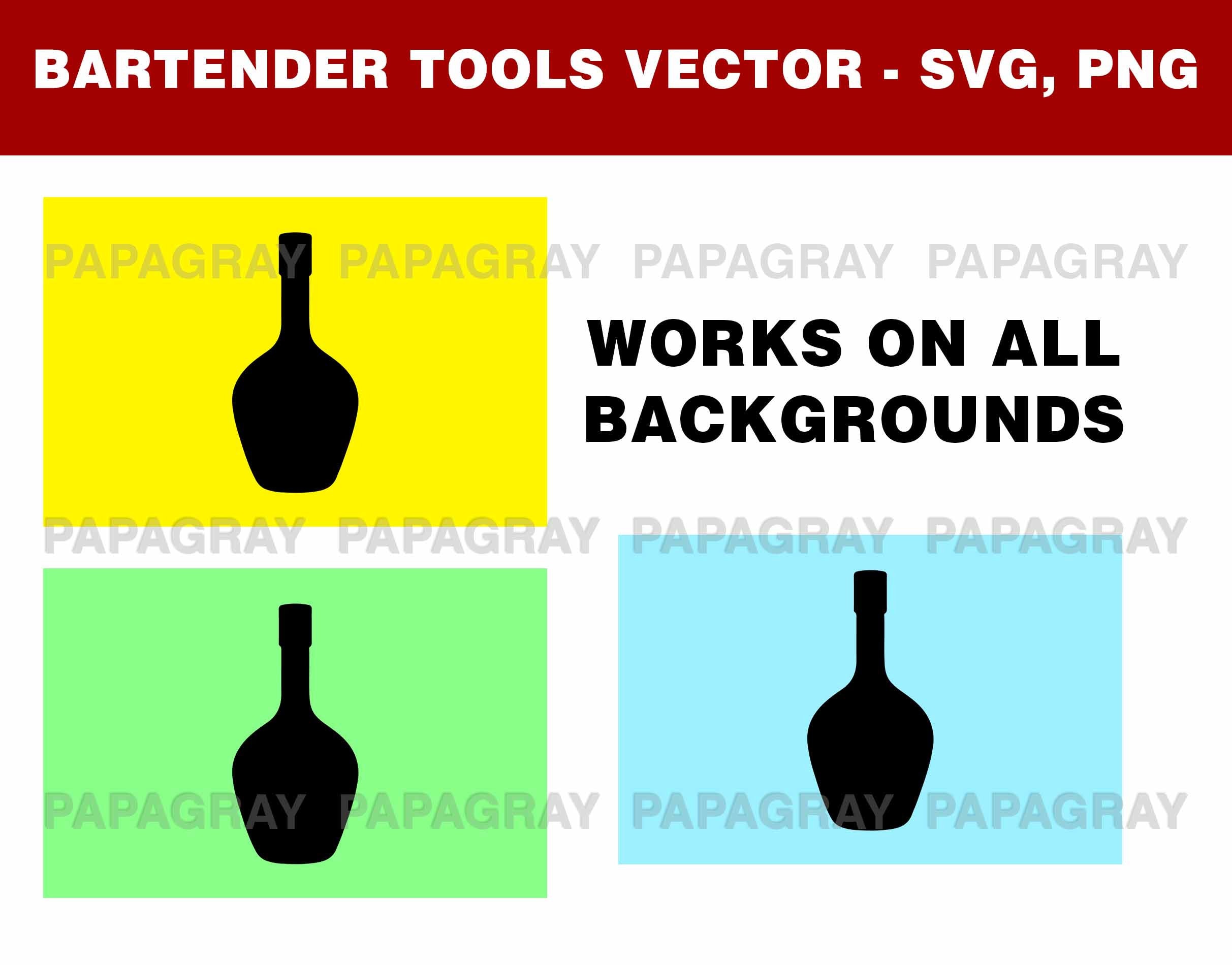 Bartender Tools Silhouette SVG Pack 11 Designs Digital | Etsy