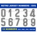 Retro Jersey Numbers SVG Pack 10 Numbers Digital Download College Sport ...