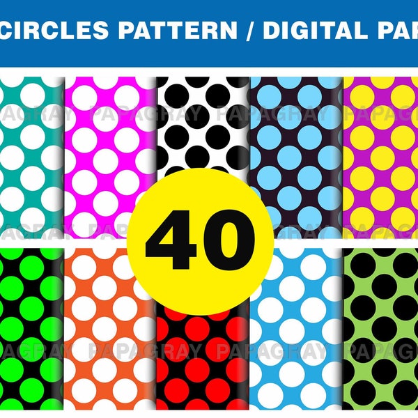 Circle Digital Paper - Etsy