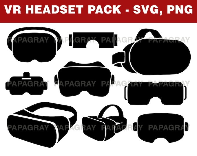 VR Gaming Headset Silhouette Pack - 9 Designs | Digital Download | VR ...
