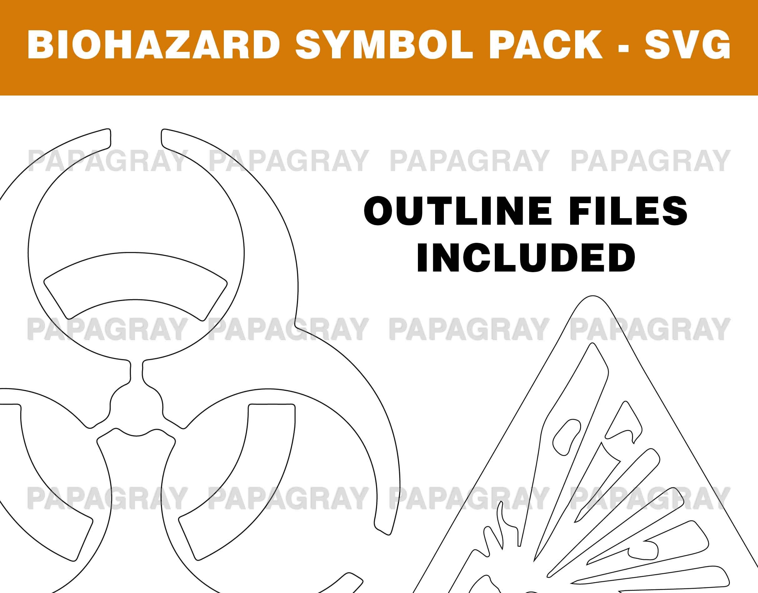 Biohazard SVG Silhouette Pack 12 Designs Digital Download | Etsy