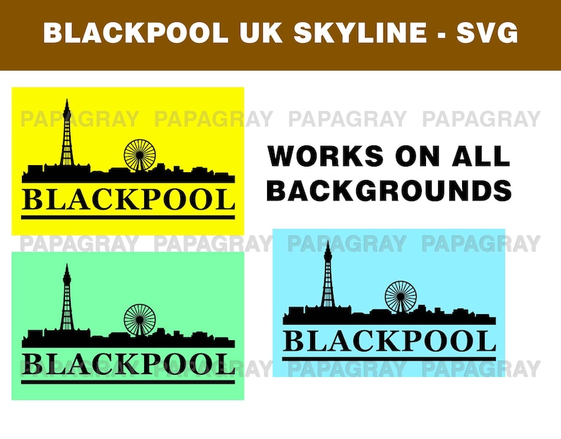 Blackpool UK Skyline SVG Digital Download Blackpool SVG - Etsy