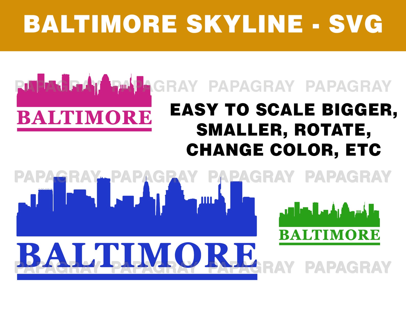 Baltimore Skyline SVG Digital Download Baltimore SVG - Etsy