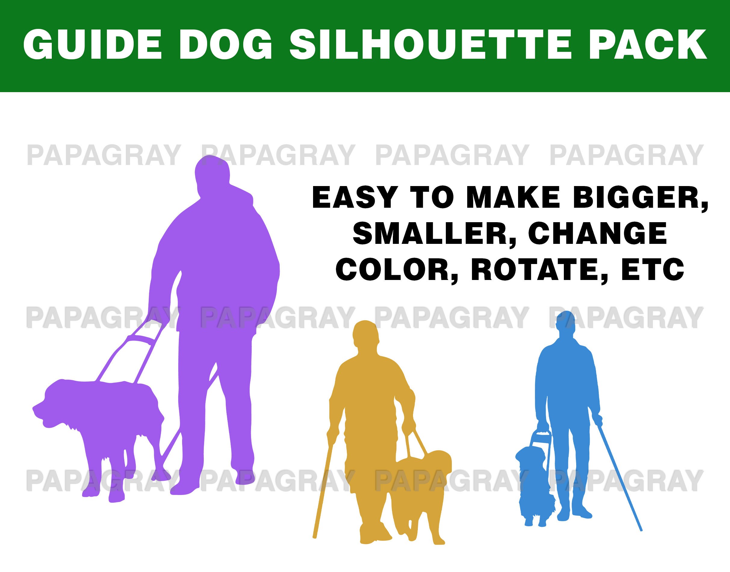 Guide Dog SVG Silhouette Pack - 6 Designs | Digital Download | Person ...