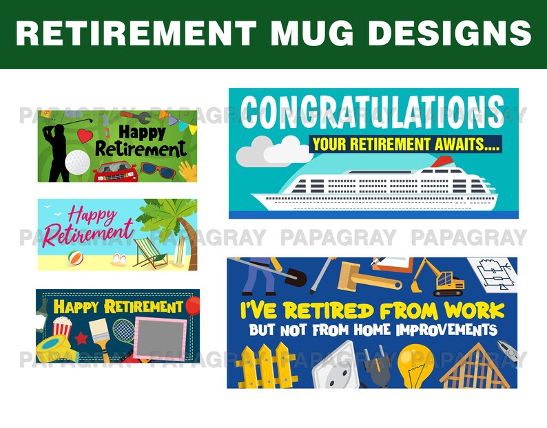 Retirement Mug Sublimation Templates 20 Designs Mug - Etsy UK