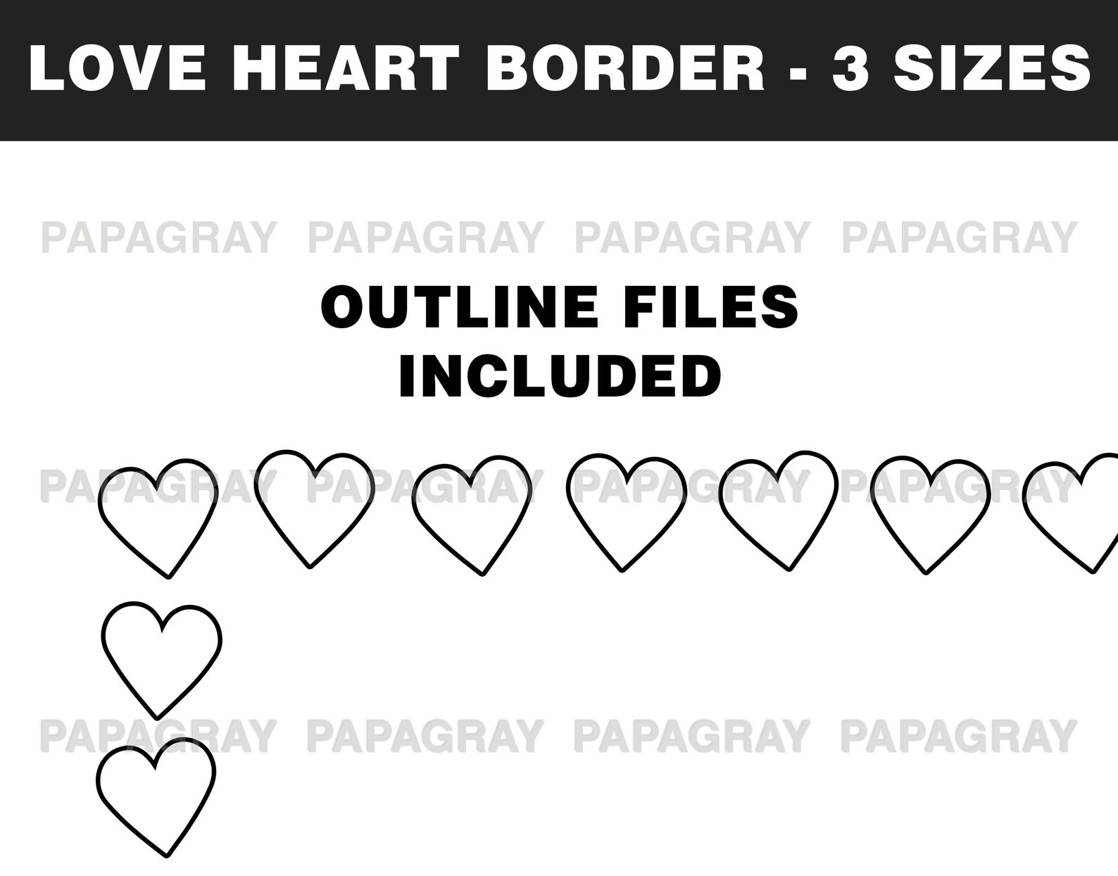 Love Heart Border 1 Design A3 A4 US Letter Sizes - Etsy