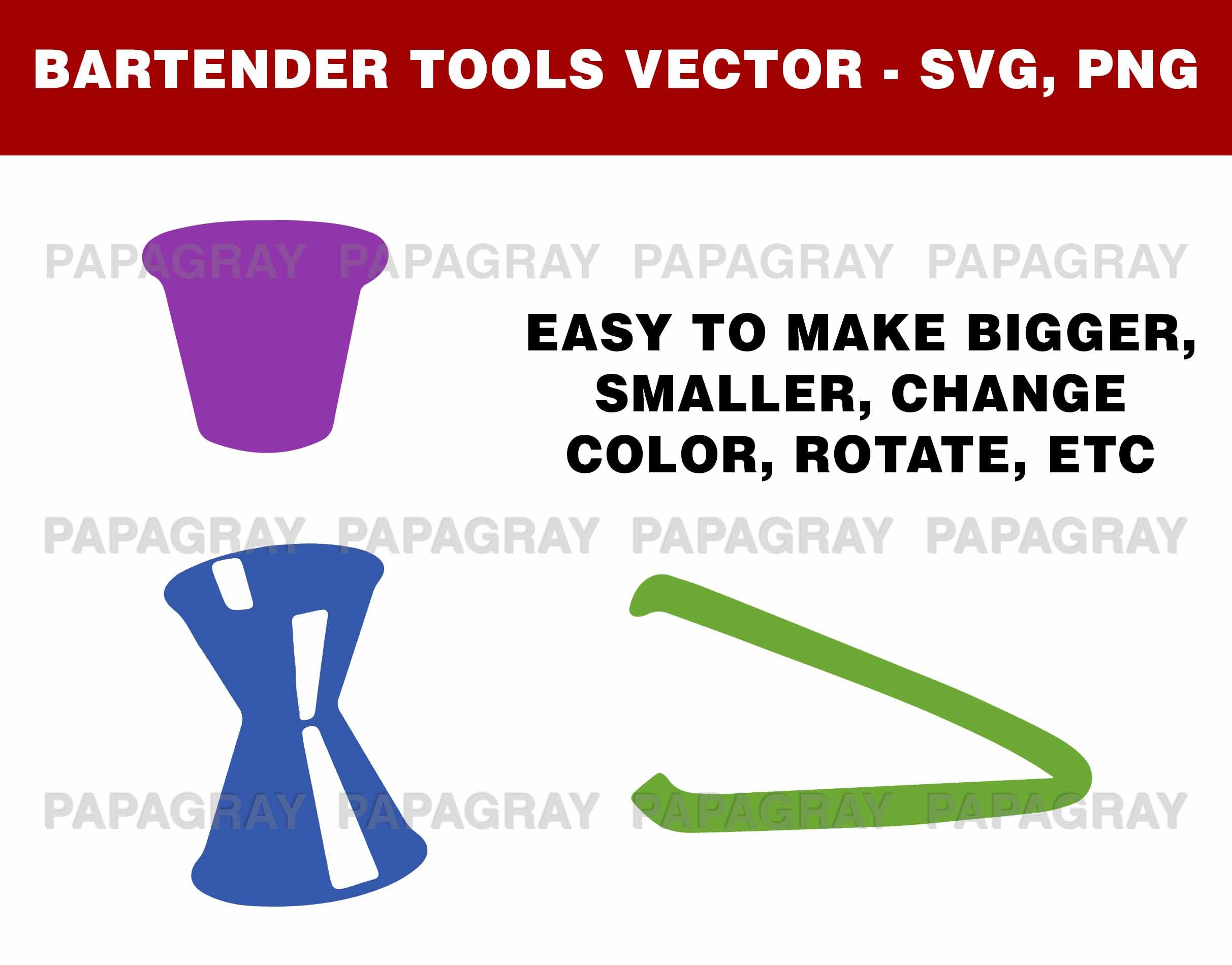 Bartender Tools Silhouette SVG Pack - 11 Designs | Digital Download ...