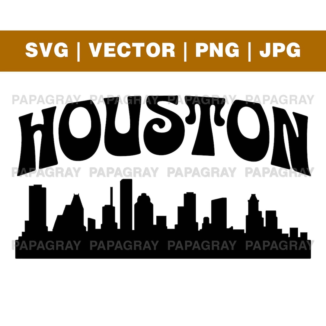 Houston Skyline SVG: Texas Cityscape Vector Graphic (digital Download ...