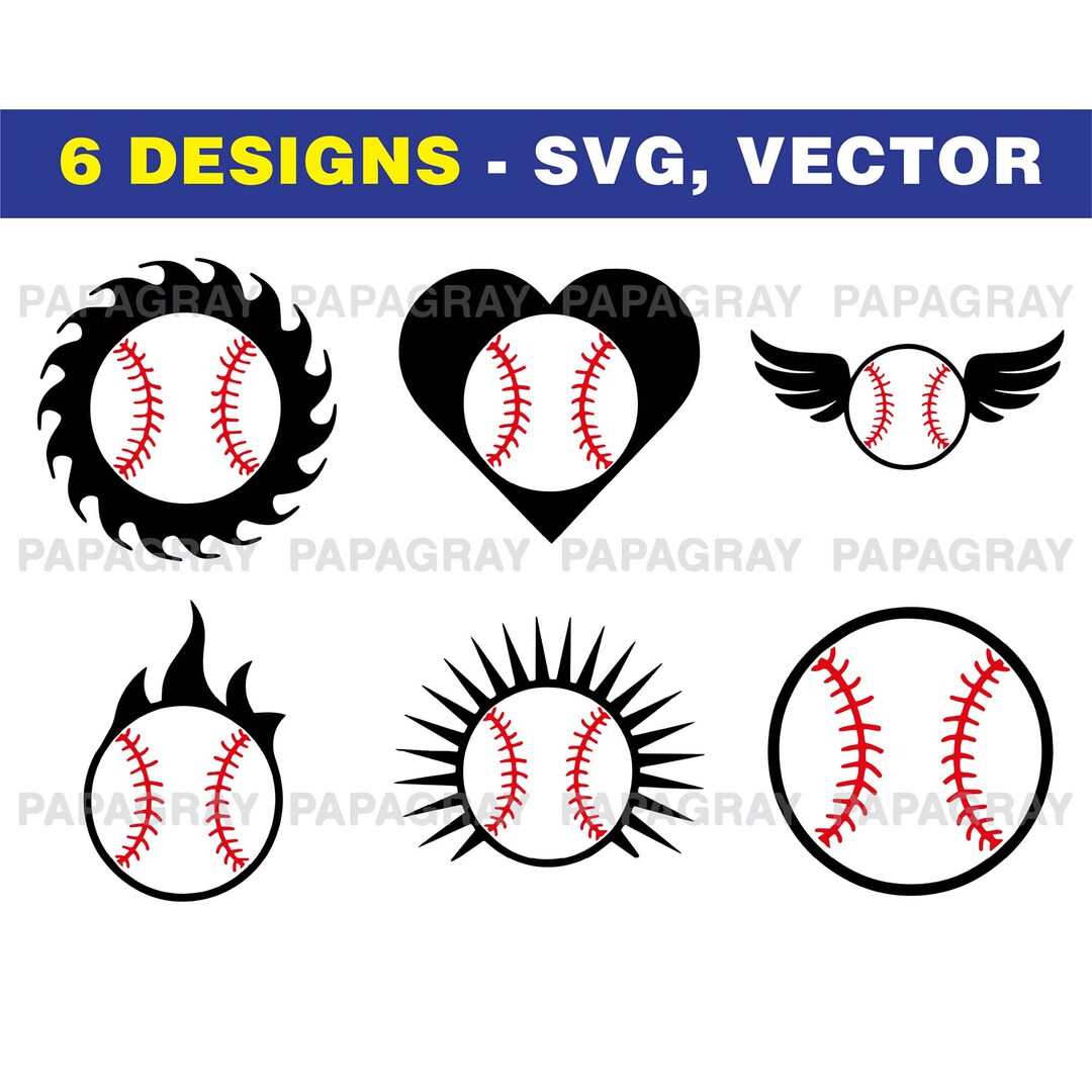 Baseball Elements SVG Bundle - 6 Designs | Digital Download | Baseball ...