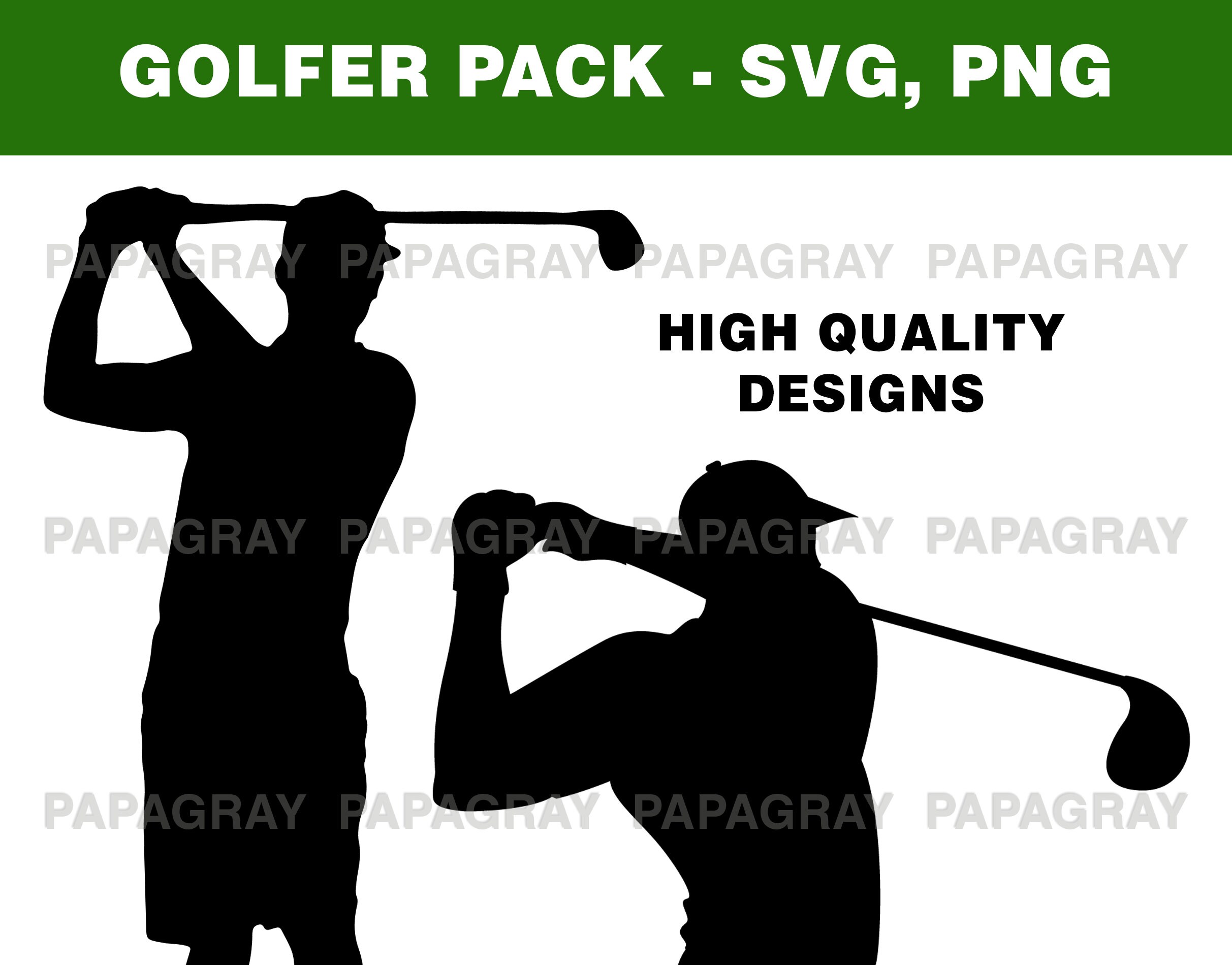 Golfer Silhouette SVG Pack 30 Designs Digital Download | Etsy