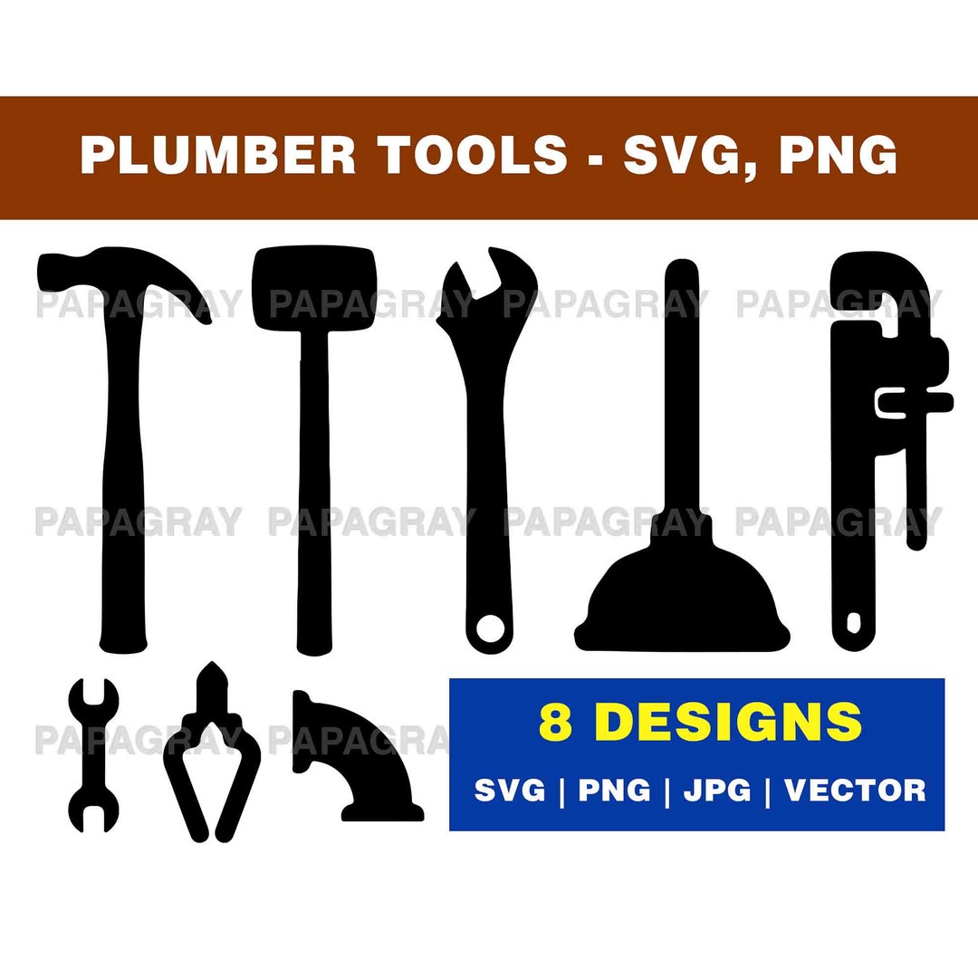 Plumber Tools SVG Pack: Pipefitter Vector Graphics (digital Download ...