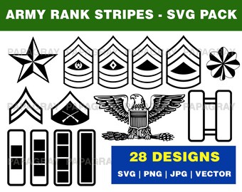 Army Rank Svg - Etsy
