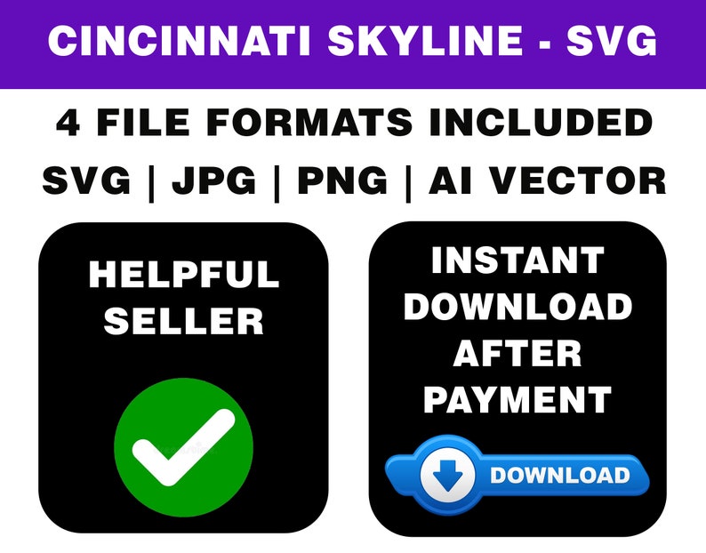 Cincinnati Skyline SVG Digital Download Cincinnati SVG - Etsy