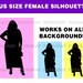 Plus Size Female Silhouette Pack 15 Designs Digital - Etsy
