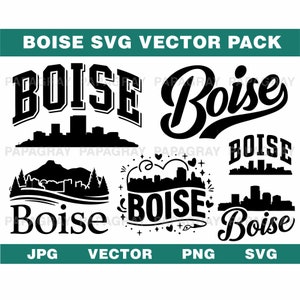 Boise Idaho Skyline SVG Vector Graphic Bundle - 6 Designs | Digital ...