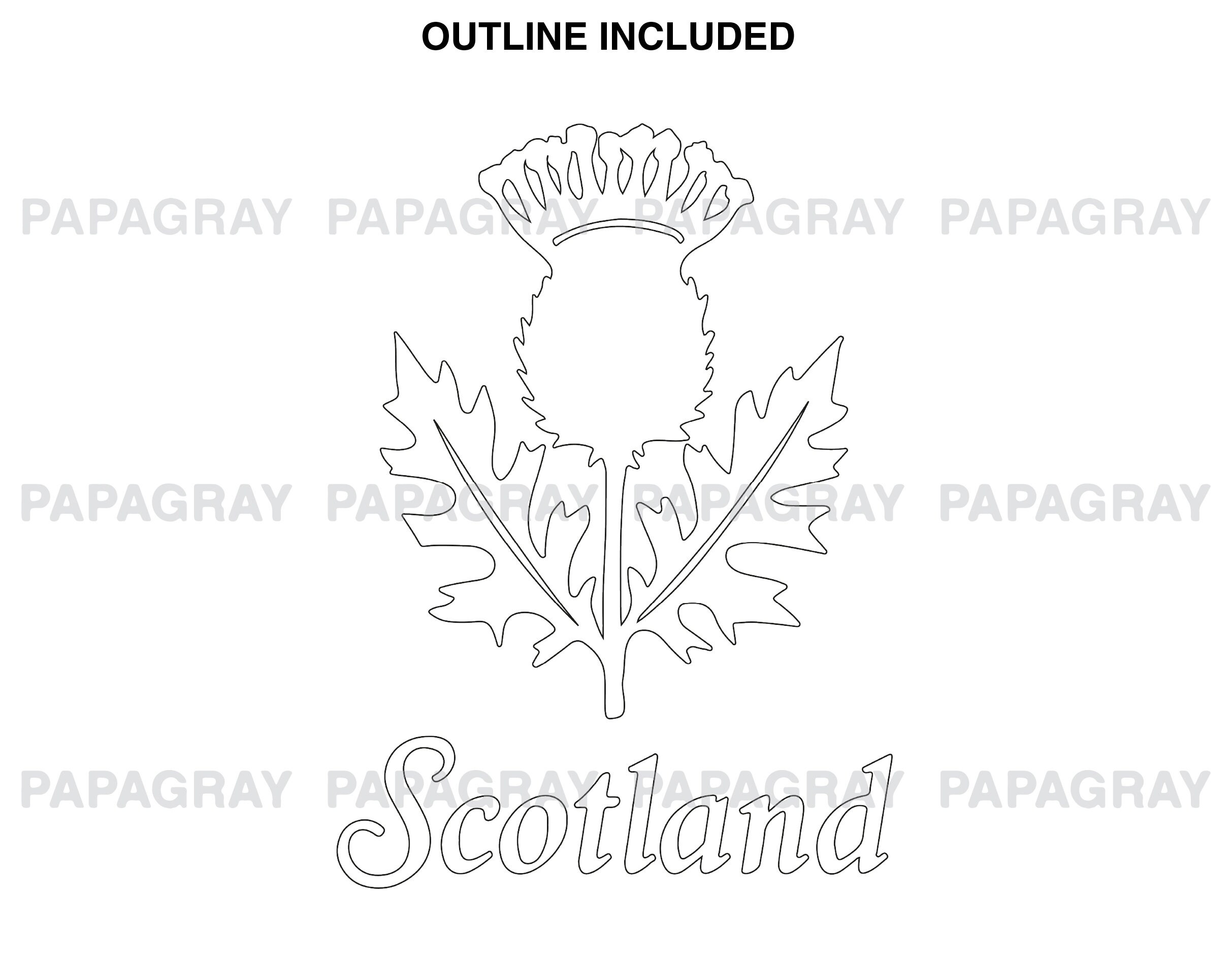 Scotland SVG Vector Graphic Bundle: Skyline, Bagpipes, Thistle (digital ...