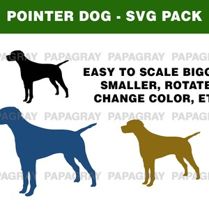 Pointer Dog Silhouette Pack - 9 Designs | Digital Download | Pointer ...
