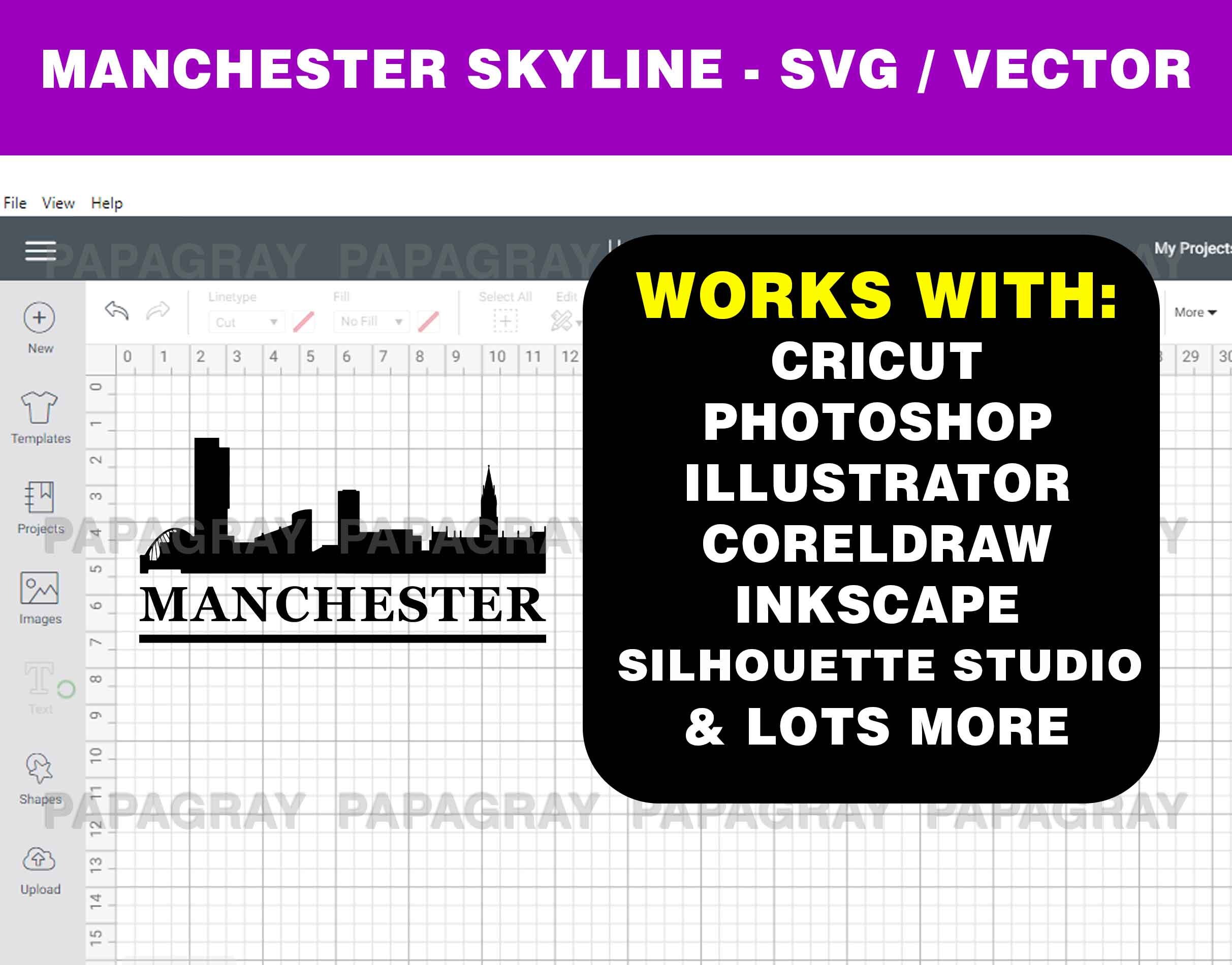Manchester Skyline SVG Digital Download Manchester SVG | Etsy
