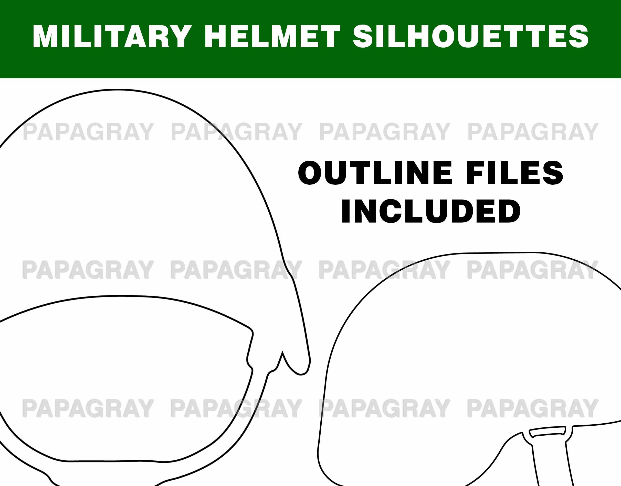 Military Helmets Silhouette SVG Pack 12 Designs Digital - Etsy