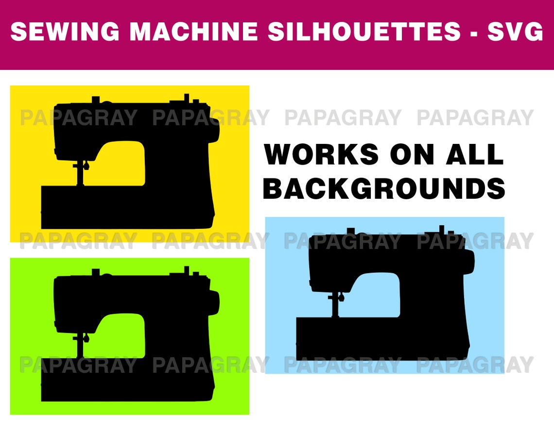 Sewing Machine Silhouette Pack 8 Designs Digital Download | Etsy
