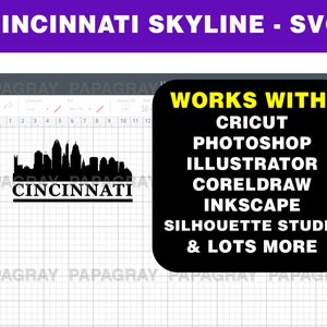 Cincinnati Skyline SVG Digital Download Cincinnati SVG | Etsy