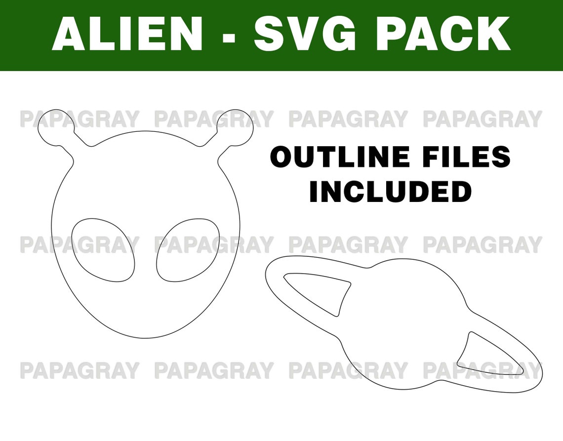Alien Silhouette Pack 11 Designs Digital Download Alien | Etsy