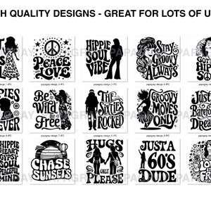 Hippie Sayings SVG Vector Bundle - 23 Designs | Digital Download ...
