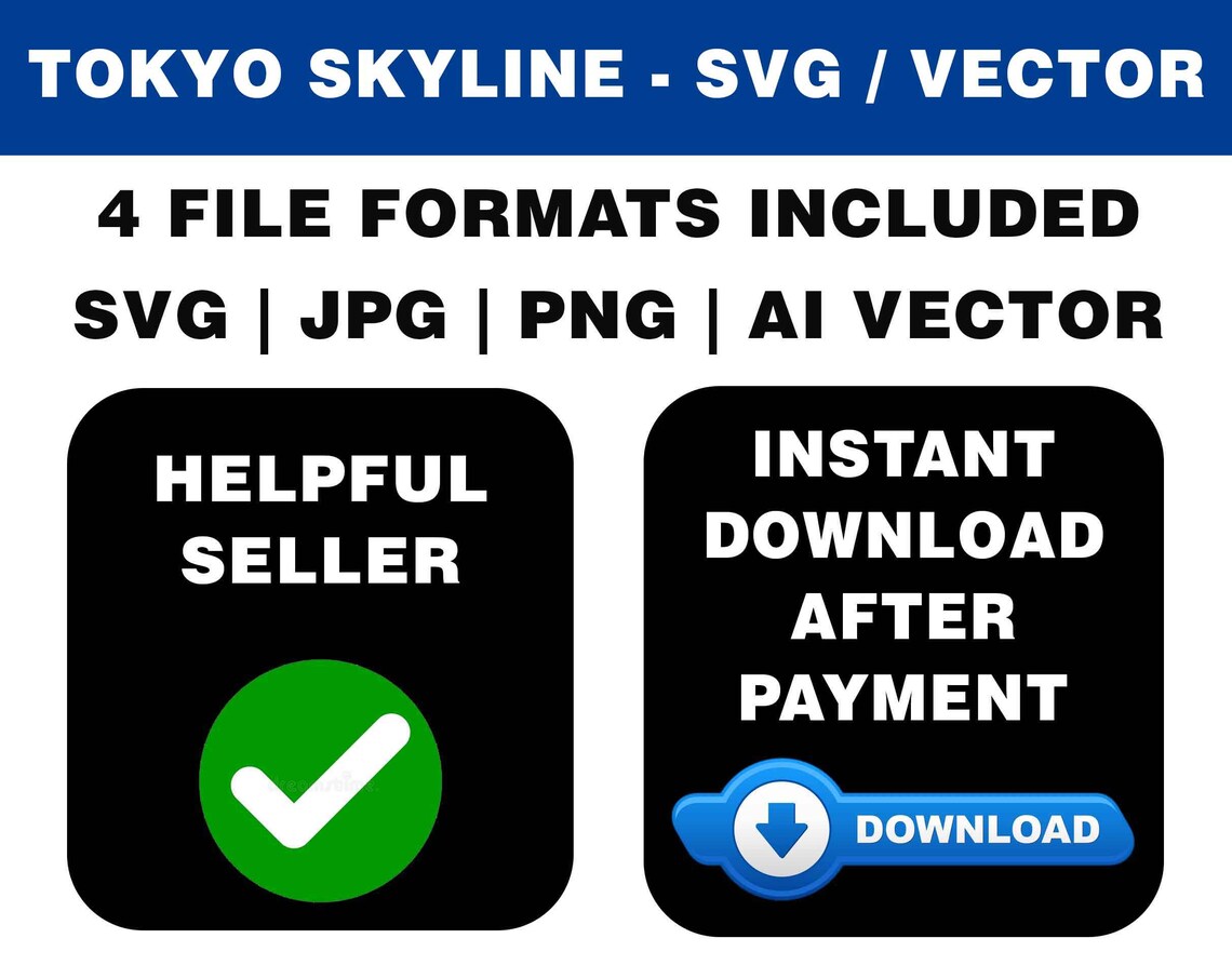 Tokyo Skyline SVG Digital Download Tokyo SVG Tokyo Japan - Etsy
