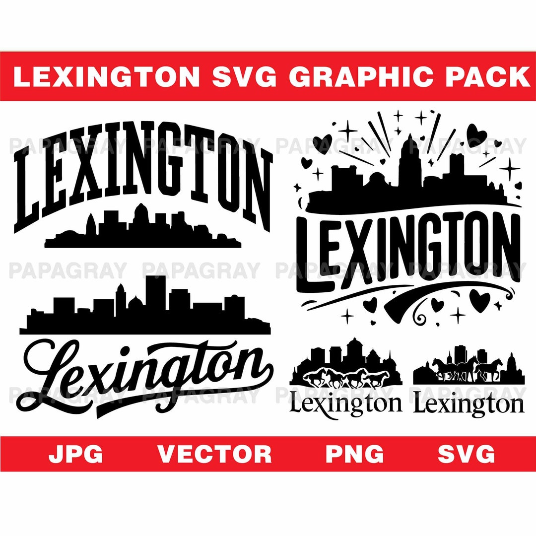 Lexington Skyline SVG Vector Graphic Bundle - 6 Designs | Digital ...